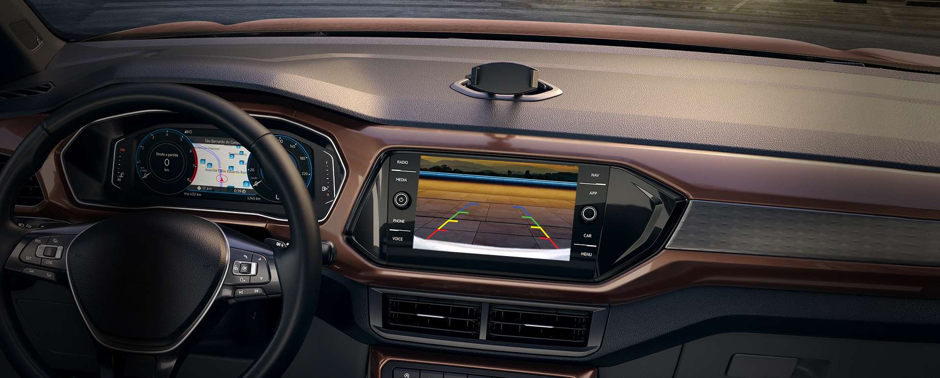 Câmera de Ré para Volkswagen, Peugeot e Citroën FT-CAM-VW1 - Faaftech