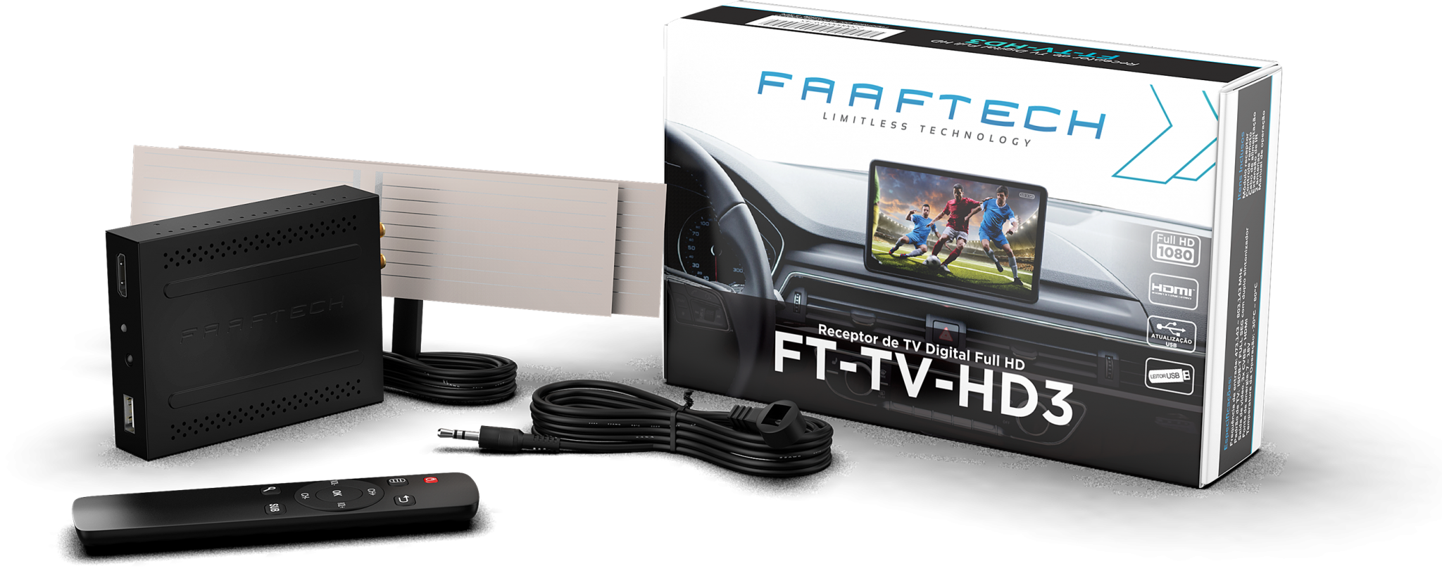 TV Digital Automotiva Full HD - FT-TV-HD3 - Faaftech